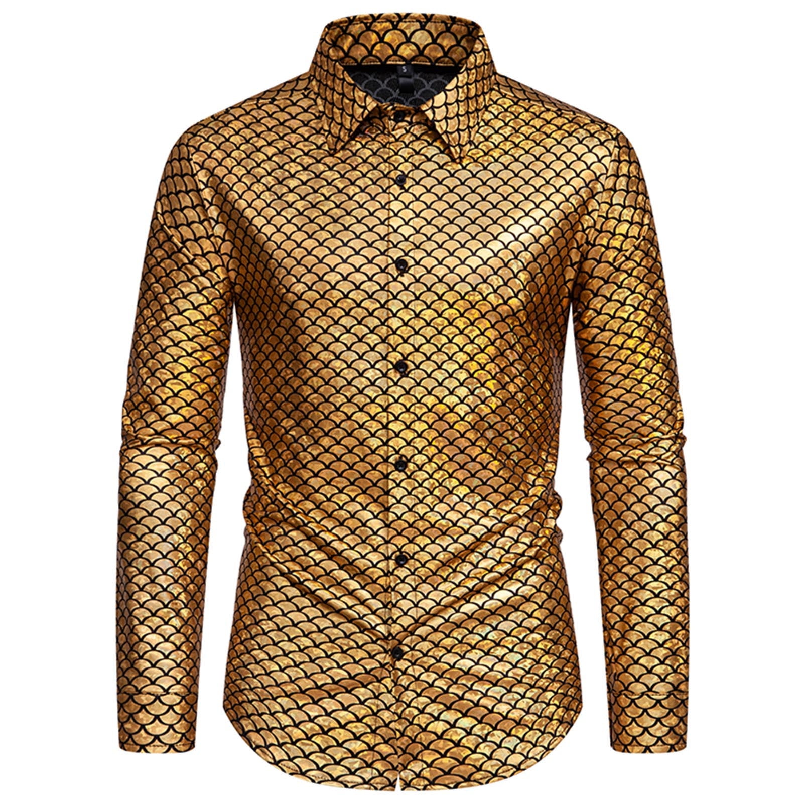 Aimik Hanes Men Shirts,Men's Luxury Baroque Shiny Print Shirt,Paisley ...