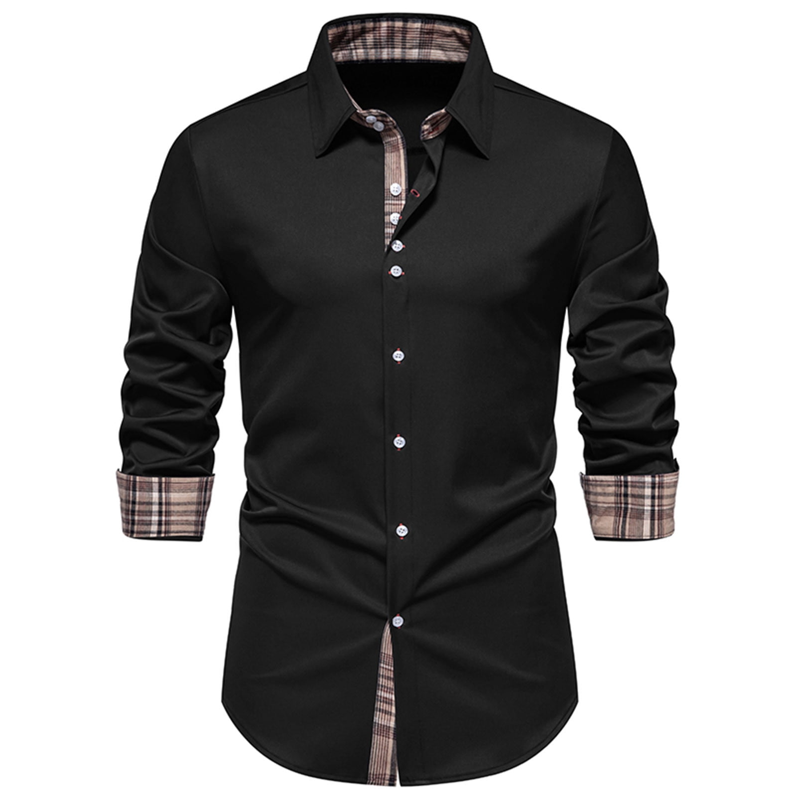Aimik Hanes Men's Long Sleeve Dress Shirt Regular Fit Button Down ...
