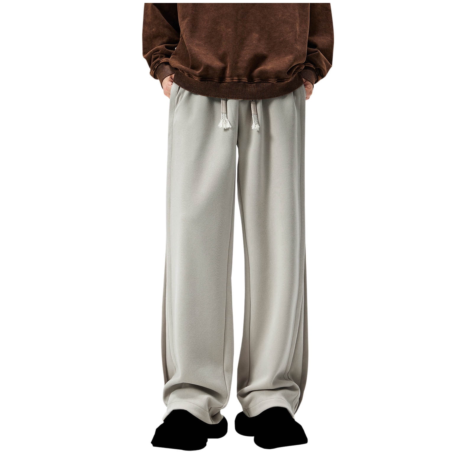 Aimik Hanes Mens Wide Leg Sweatpants Drawstring Waisted Baggy ...