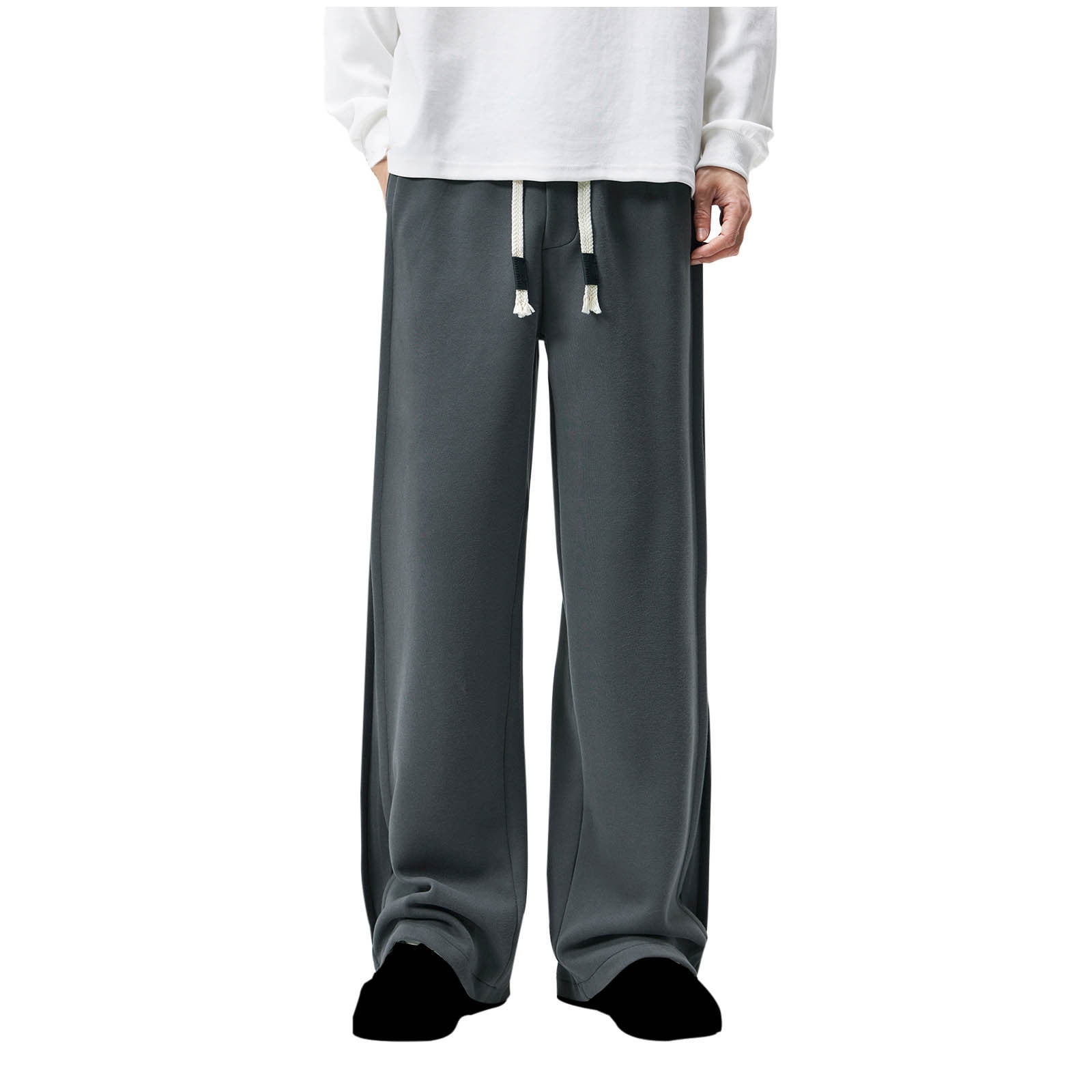 Aimik Hanes Mens Wide Leg Sweatpants Drawstring Waisted Baggy ...
