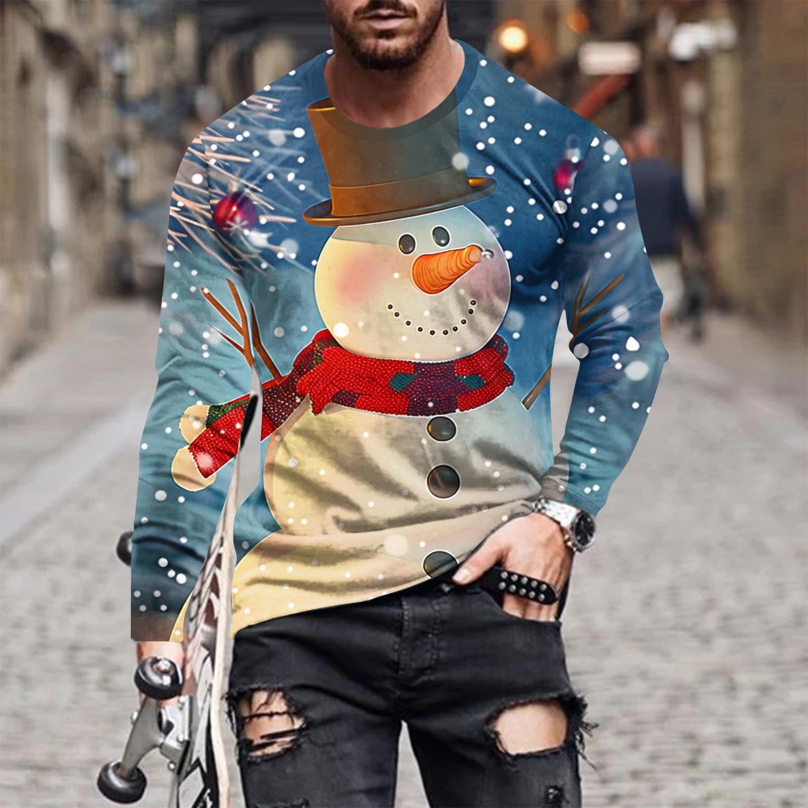 Aimik Hanes Ugly Christmas Sweaters for Men and Couples Funny Designs ...