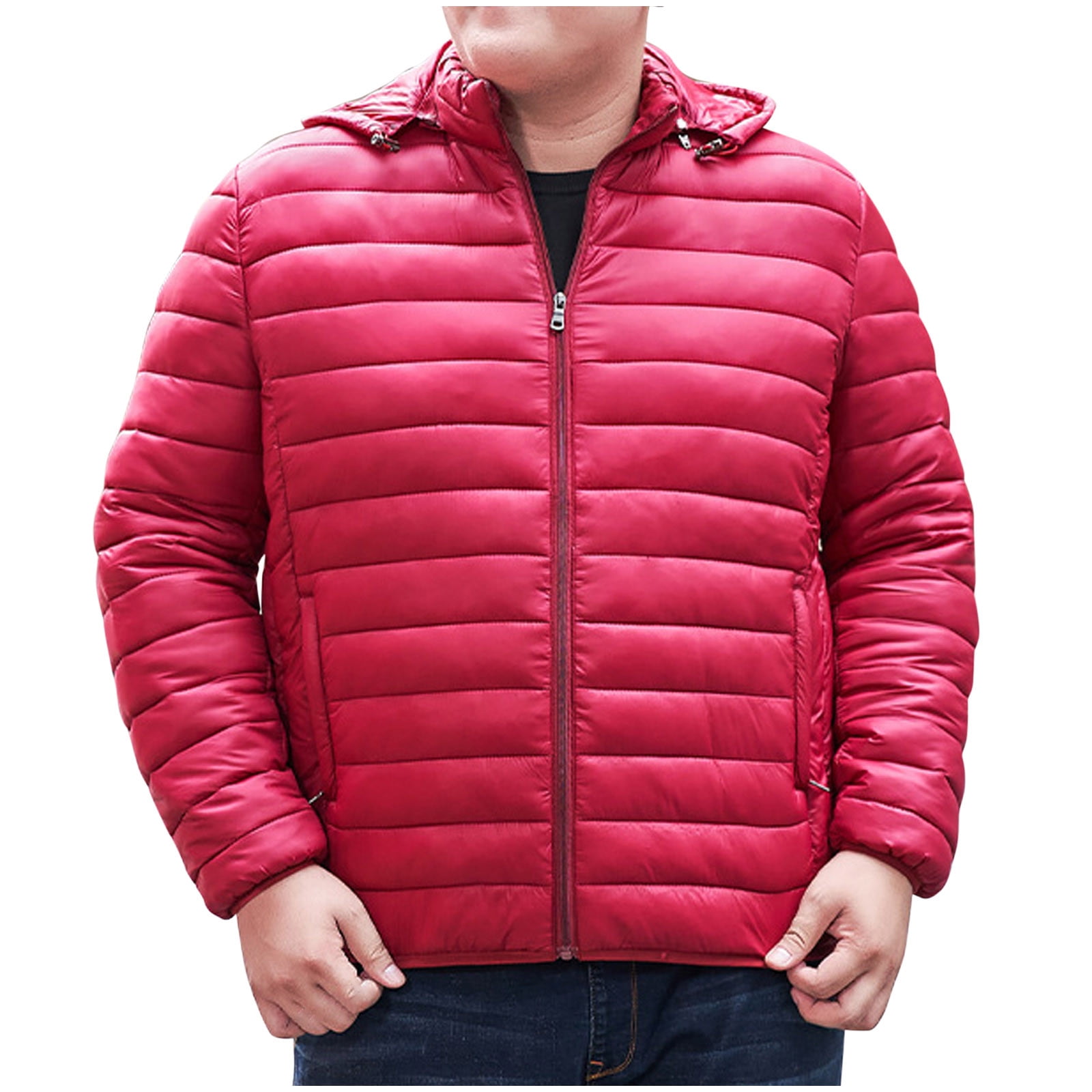 Aimik Men's Big and Tall Lightweight Puffer Down Jackets Detachable ...