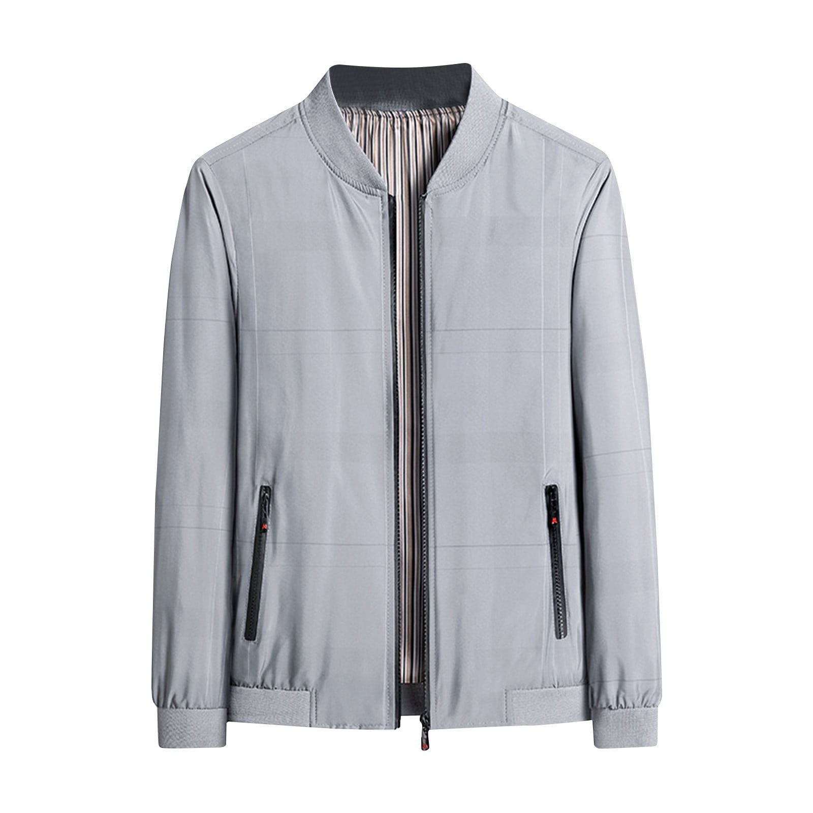 Aimik Mens New Light Jacket Casual Business Collar Long Sleeve Jackets ...