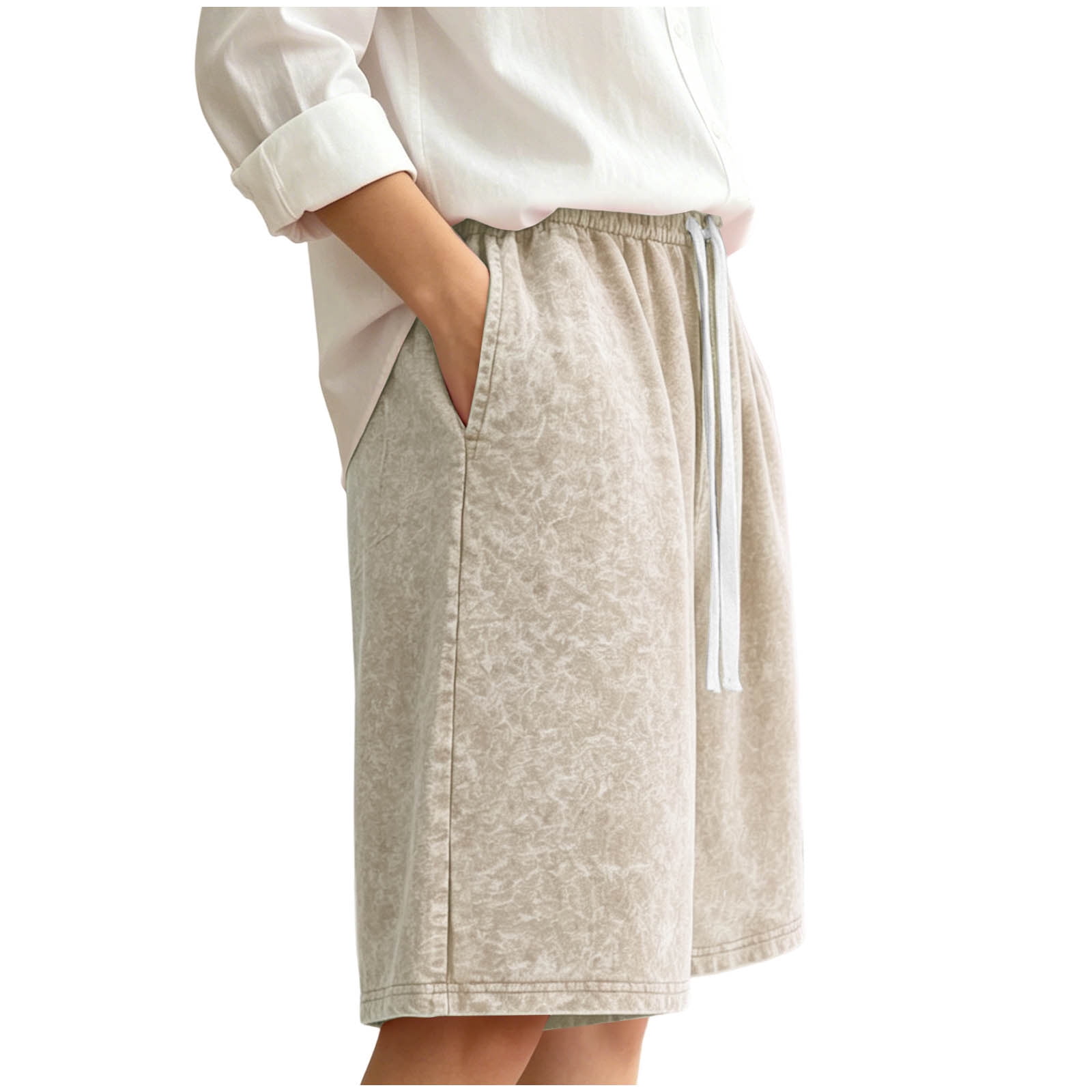 Aimik Solid Casual Shorts for Women High Waist Cotton Short Pants ...