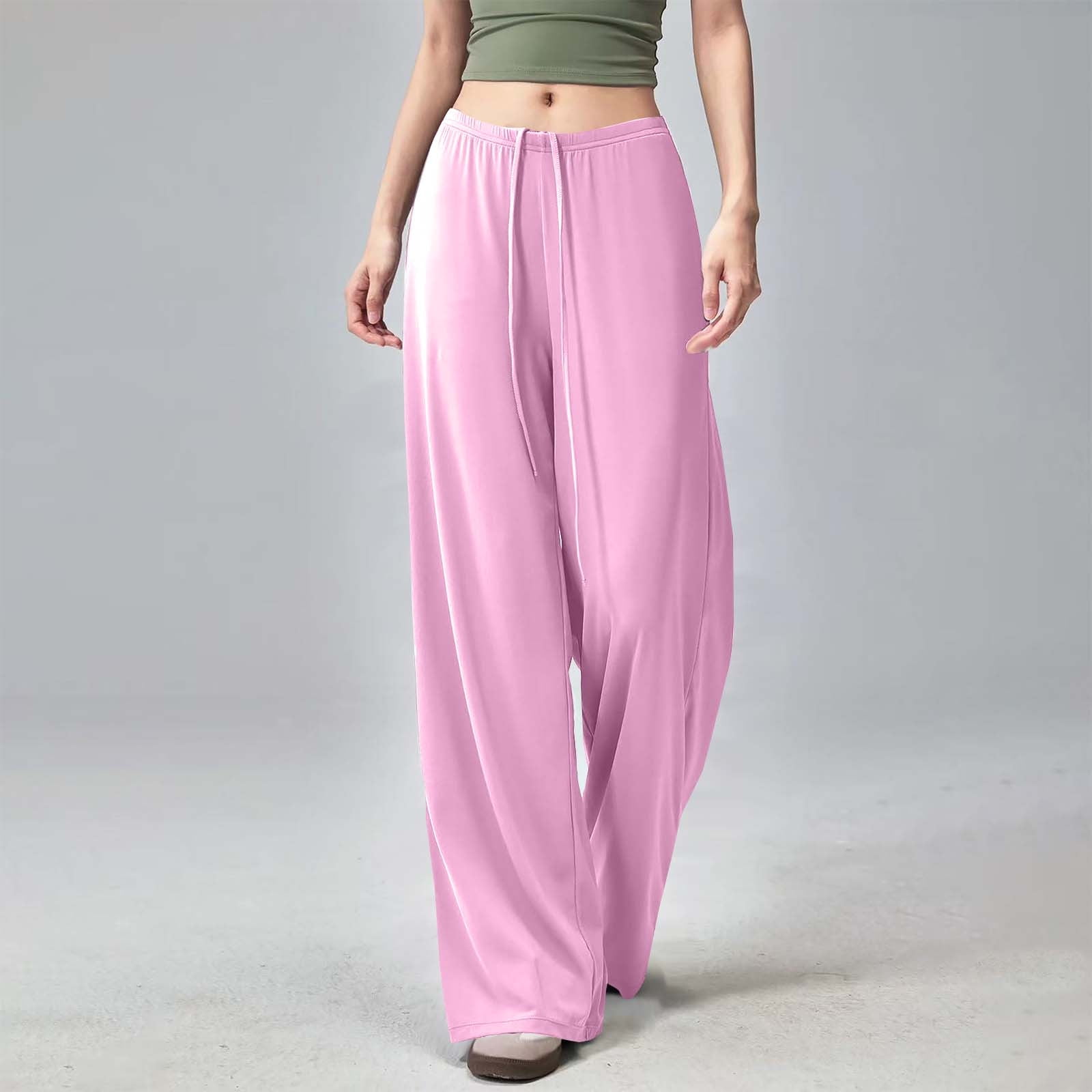 Aimik Women's Fashion Loose-Fit Wide-Leg Pants Solid Color Comfort ...