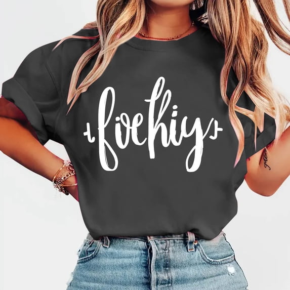 Aimik Women's Fashion Print Short Sleeve T-Shirt Crew Neck Casual Loose ...