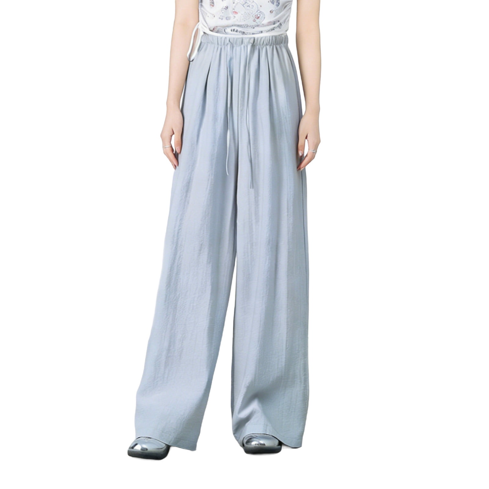 Aimik Women's Fashion Solid Color Long Pants Loose Leisure Comfort High ...