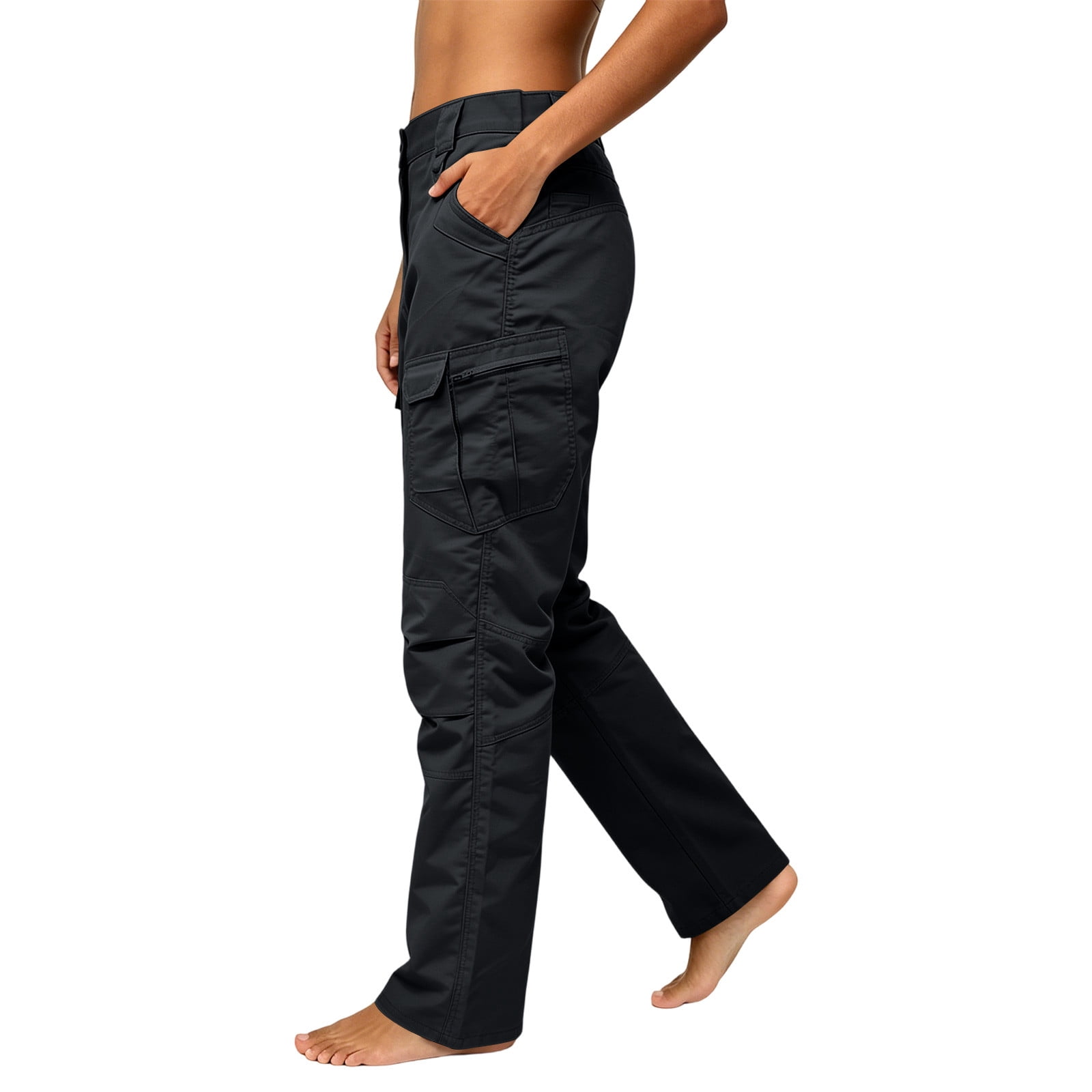 Aimik Women's High Waist Cargo Hiking Pant Durable Multi-Pocket ...