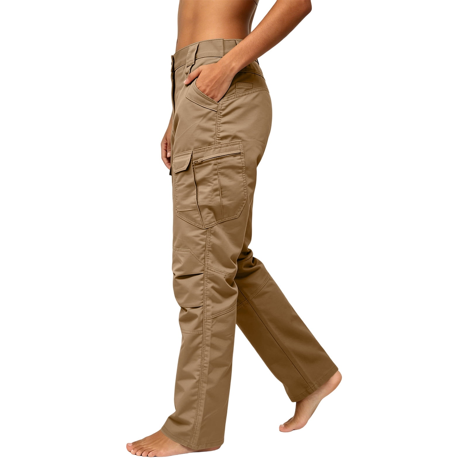 Aimik Women's High Waist Cargo Hiking Pant Durable Multi-Pocket ...