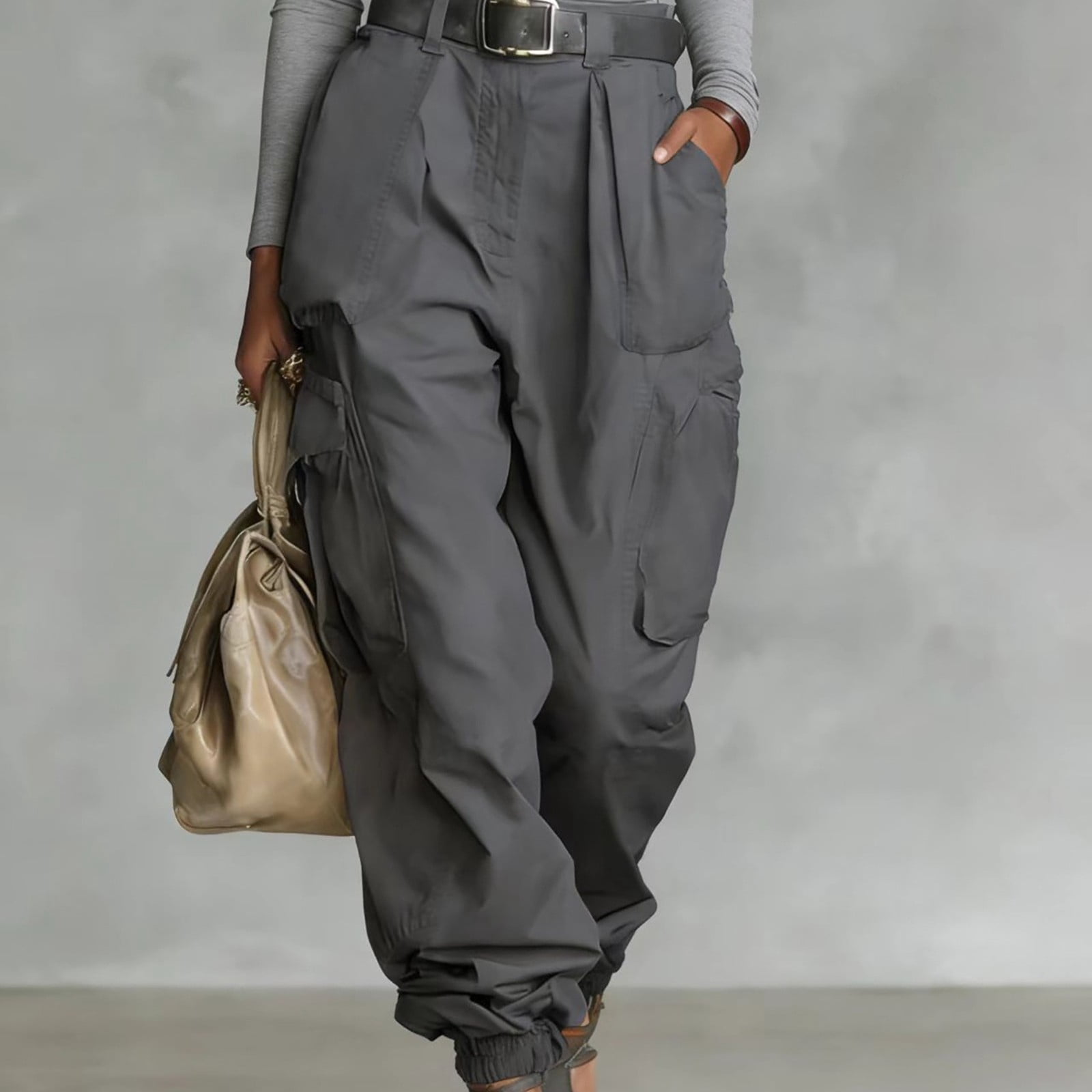 Aimik Women's High Waist Cargo Pants Loose Baggy Jogger Pants with ...