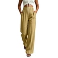 Aimik Women's High Waist Pleated Wide Leg Dress Pants Straight Leg ...