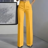 Aimik Women's High Waist Wide Leg Dress Pants Solid Color Straight Leg ...