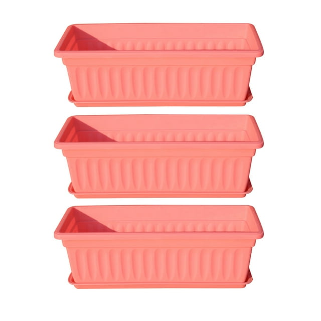Aimiya 3Pcs Balcony Garden Rectangular Vegetable Flower Planter Resin ...