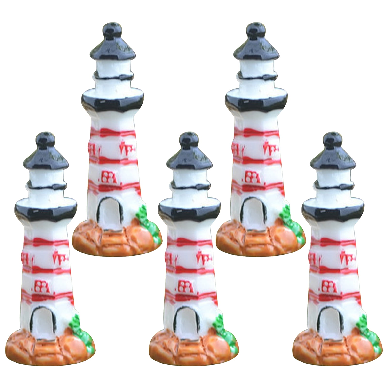 Aimiya 5Pcs Mini Lighthouse Statue Realistic Shape Compact Resin Small ...