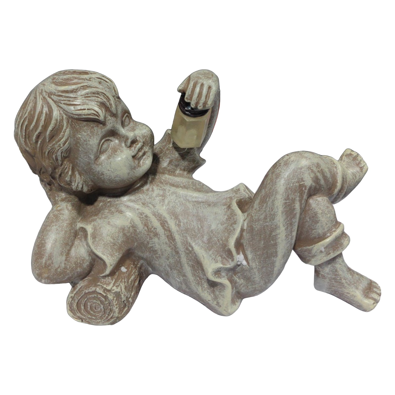 Aimiya Garden Sculpture Solar Lighted Kid Design Resin Vintage Boy Girl ...
