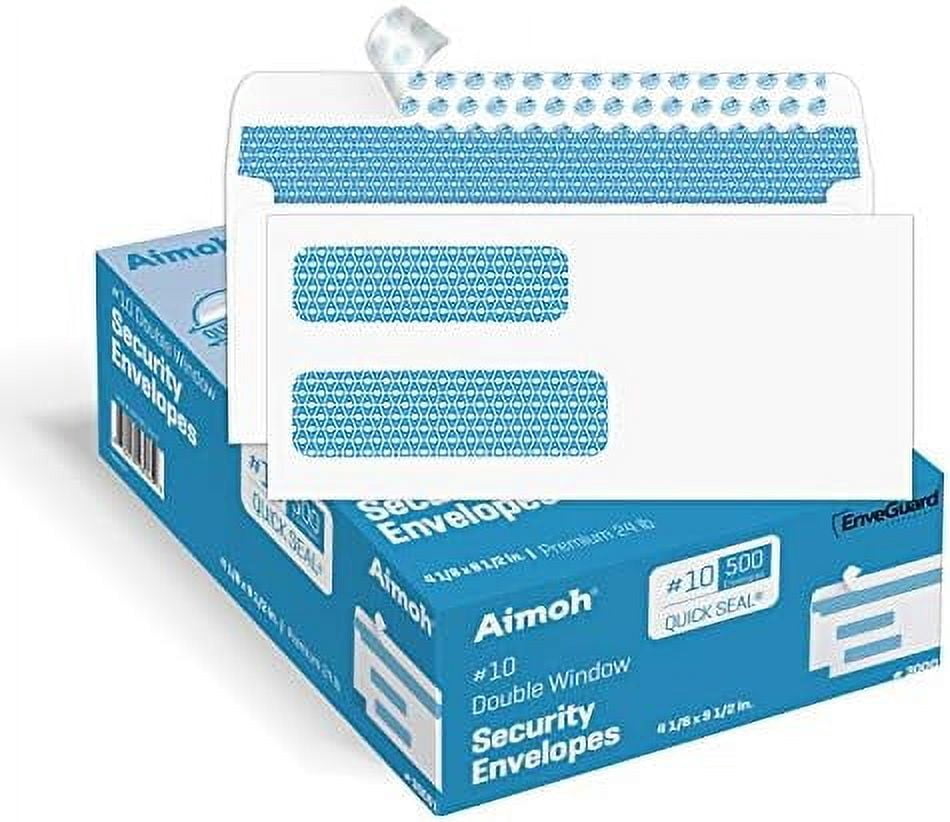 Aimoh #10 Double Window SELF Seal Security Envelopes - for Invoices ...