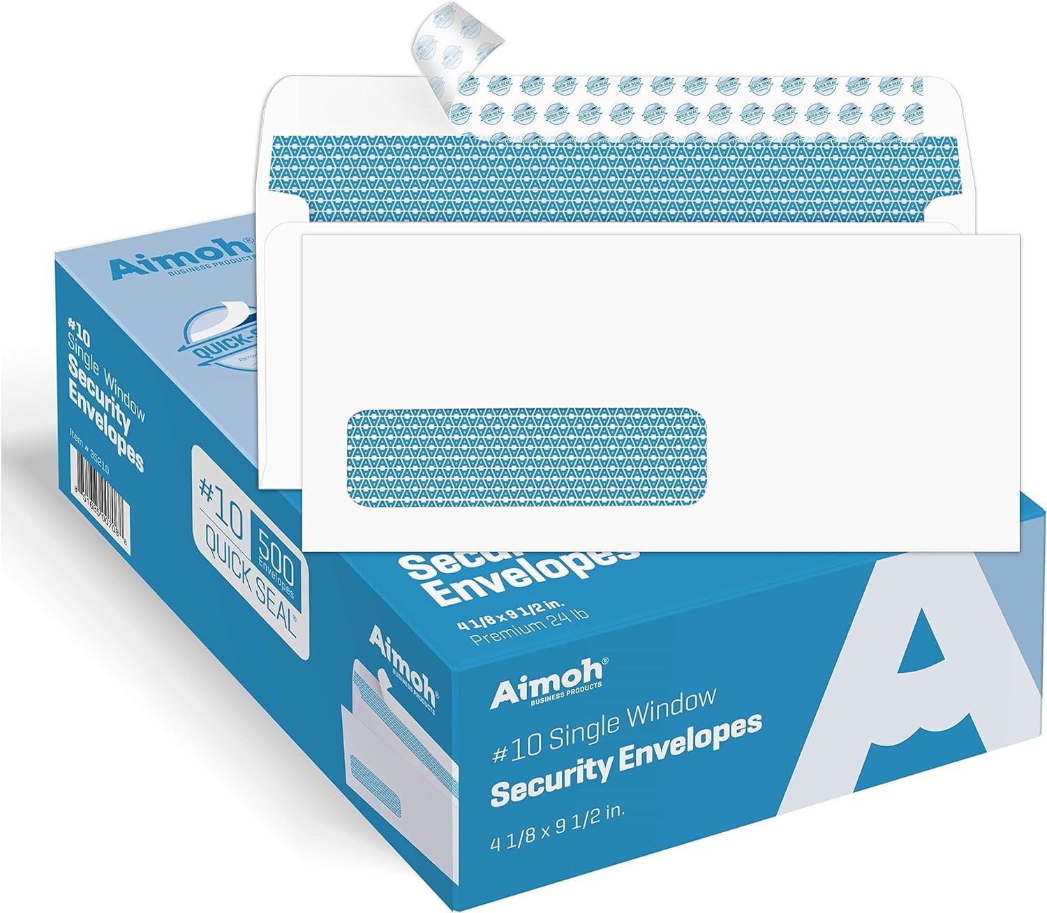 Aimoh #10 Single Left Window Security Envelopes with Self-Seal Adhesive ...