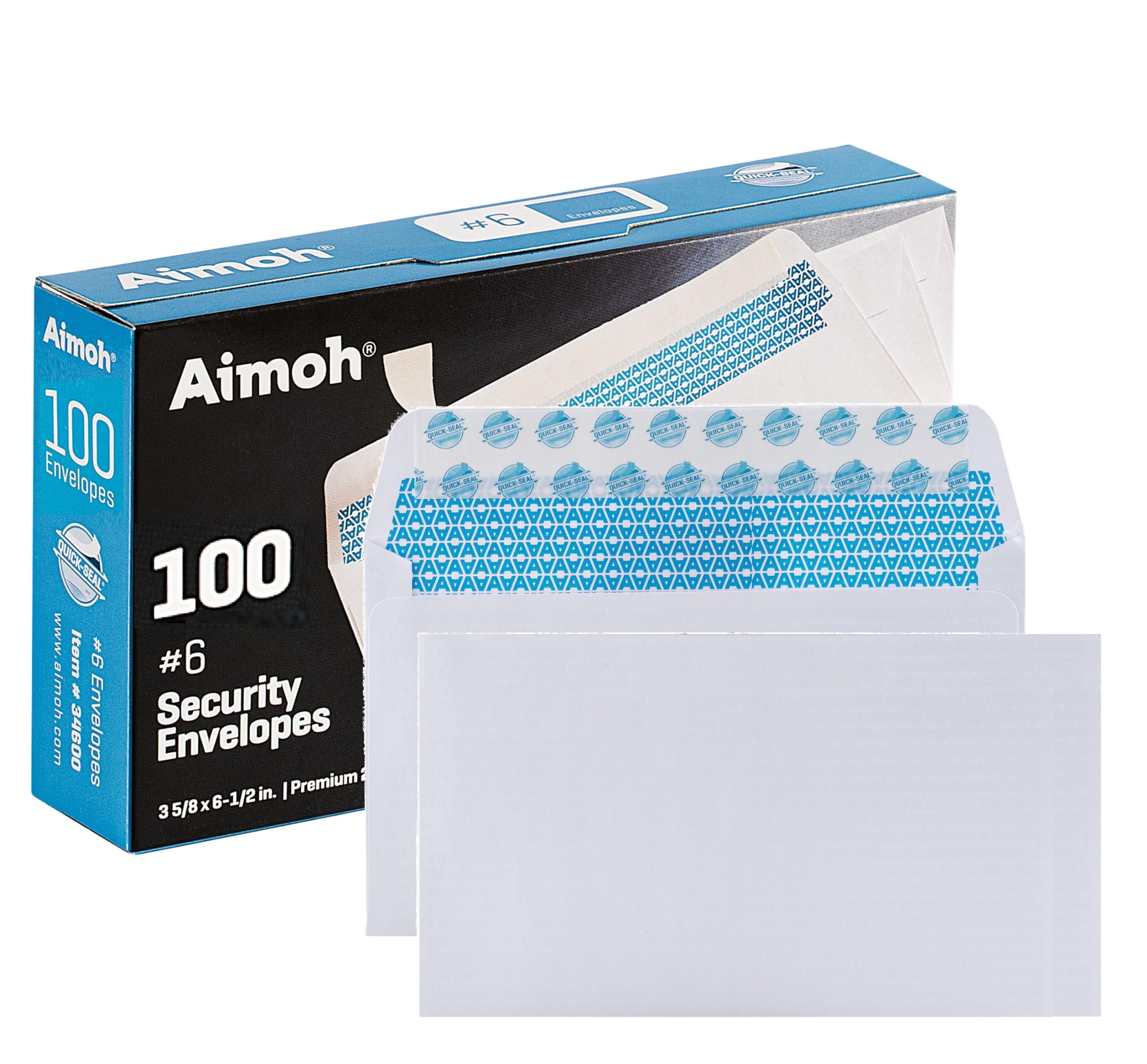 Aimoh #6 Standard Letter Size, Windowless Security Envelopes with Self ...
