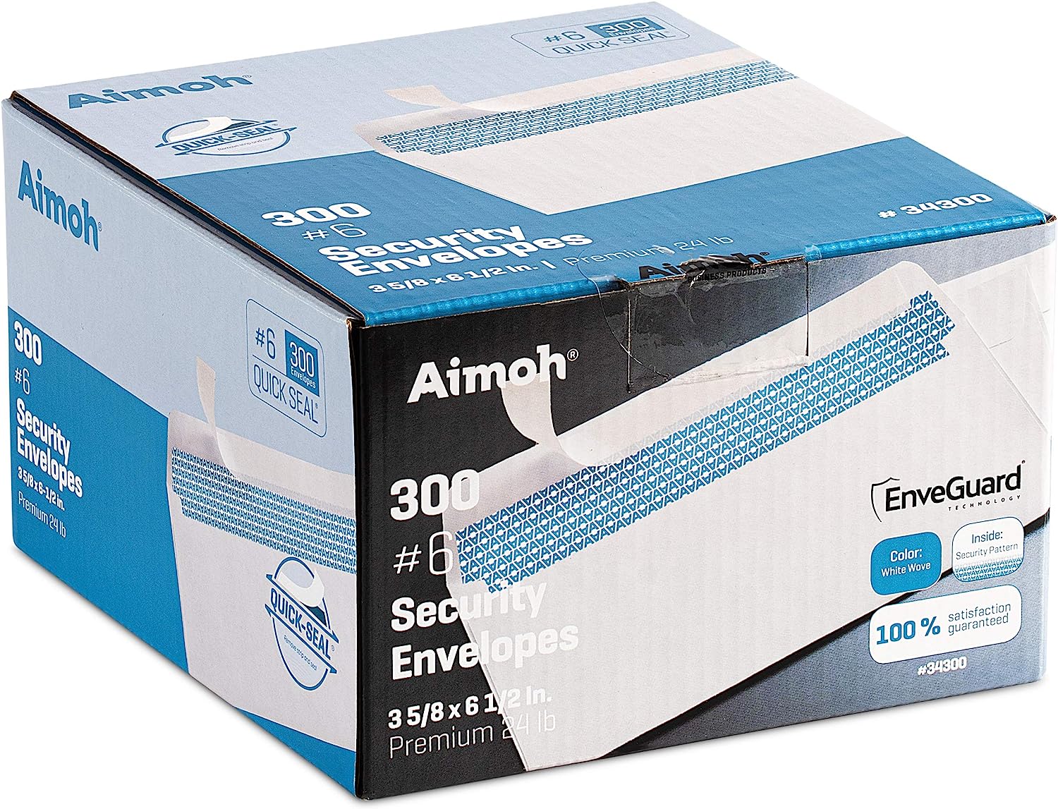 BAZIC White Envelope #6 3/4 Gummed Seal 3 5/8 x 6 1/2 Mailing Envelopes ...