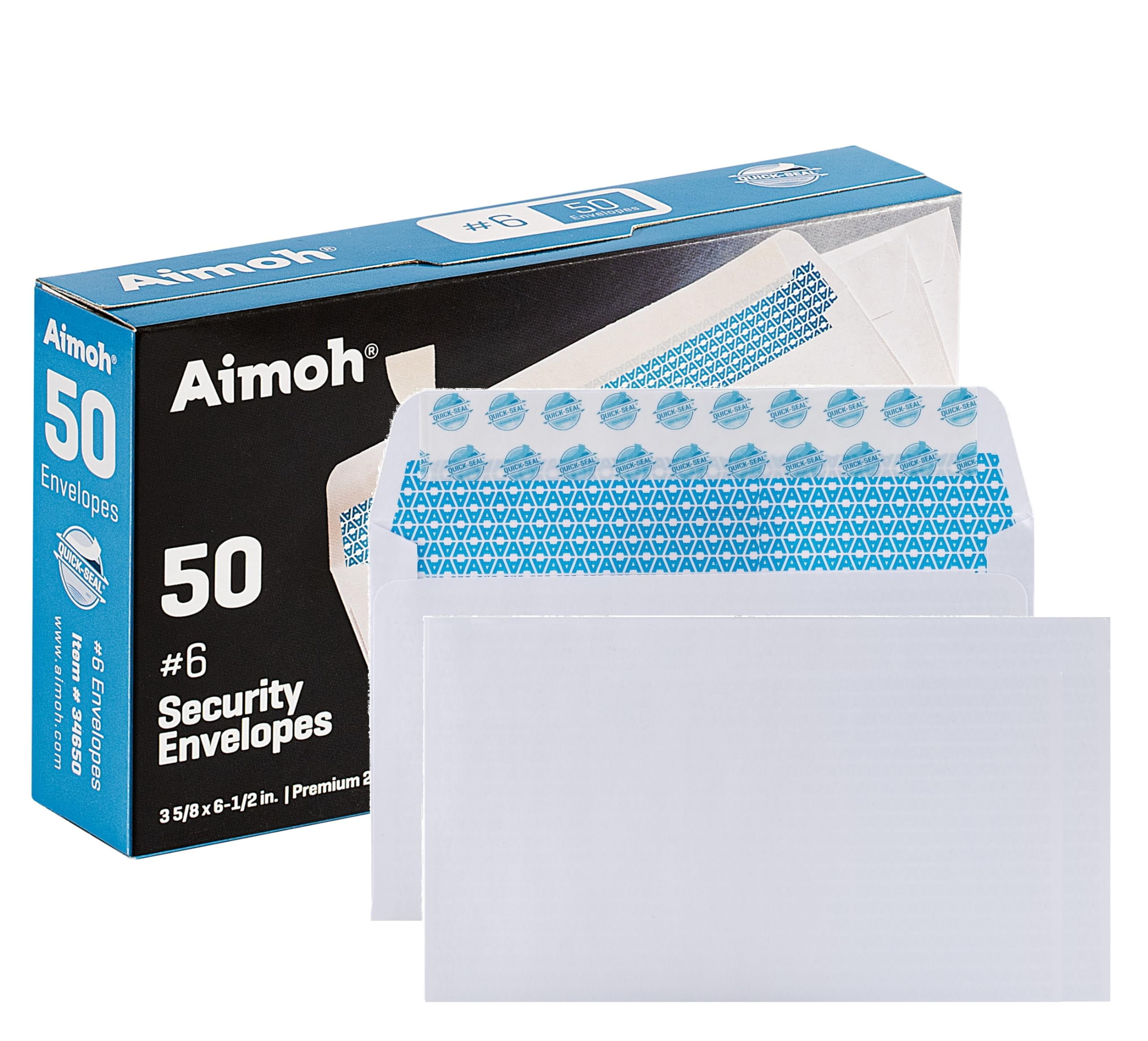 "Aimoh Business Letter Size #6 Windowless Security Envelopes, Self-Seal ...