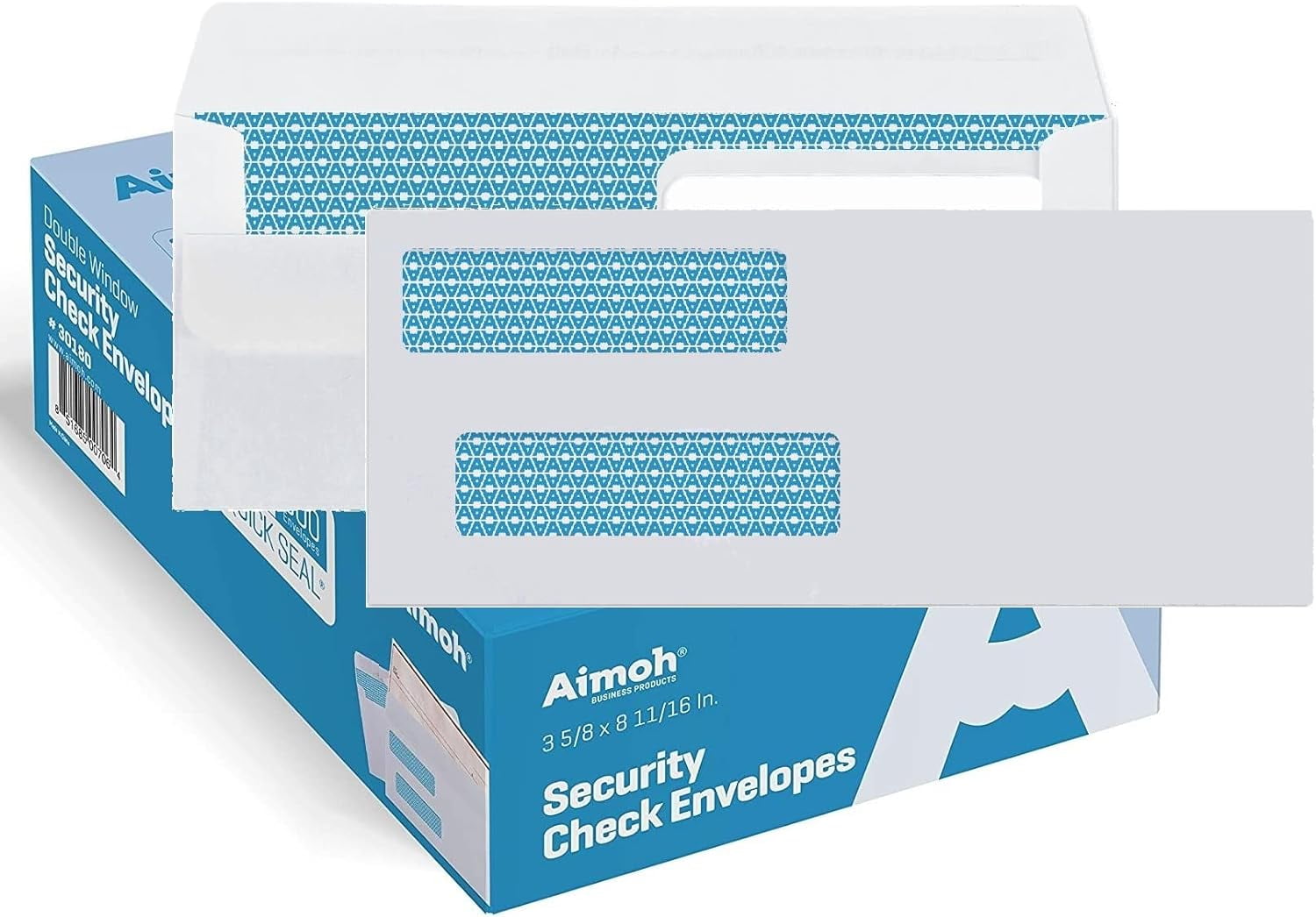 "Aimoh Business Security Envelopes, #8 Double Window, Flip-Seal Closure ...