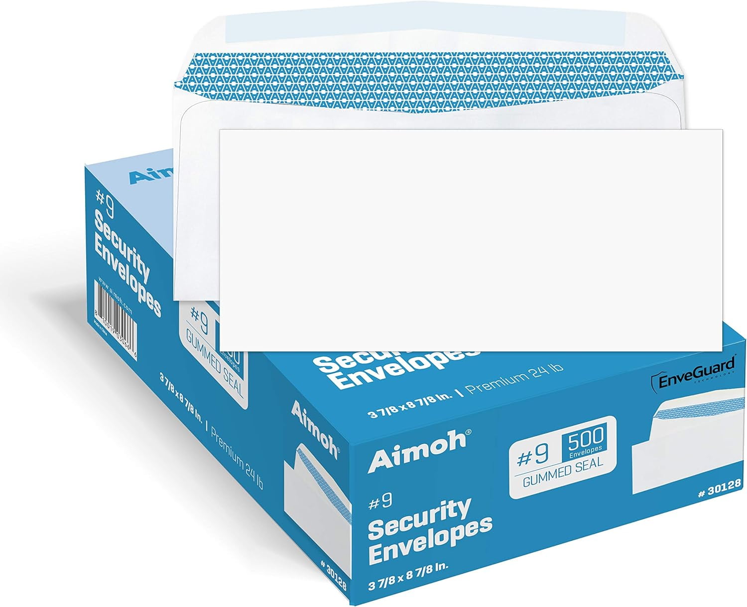 Aimoh #9 Windowless Security Envelopes with Strong Gummed Closure, 3 7/ ...