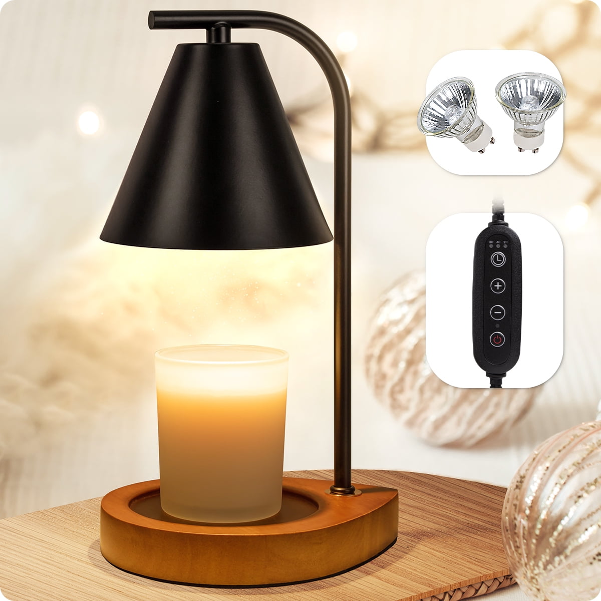 Aimoptg, Candle Warmer Lamp with 2 Bulbs, Model RRK150, Black - Walmart.com