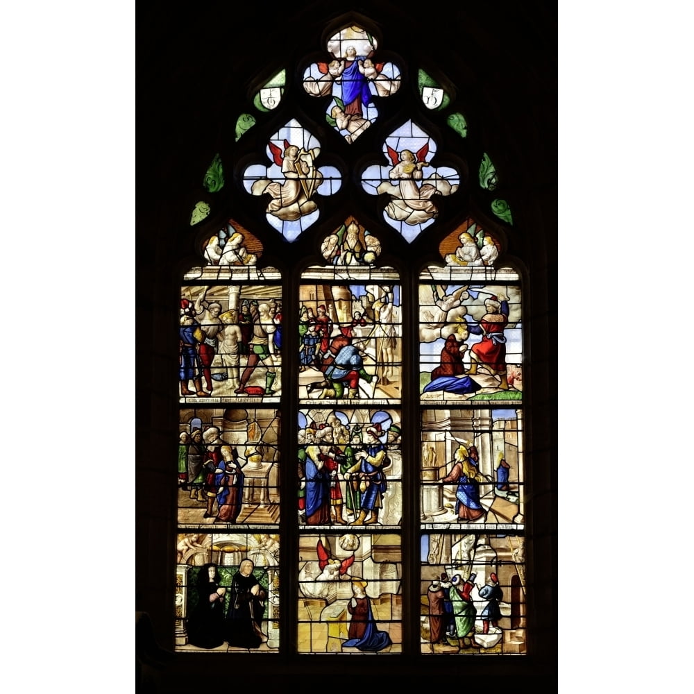 Ained-Glass Window Of The Saint Barbara Chapel In Collegiate Church Of ...
