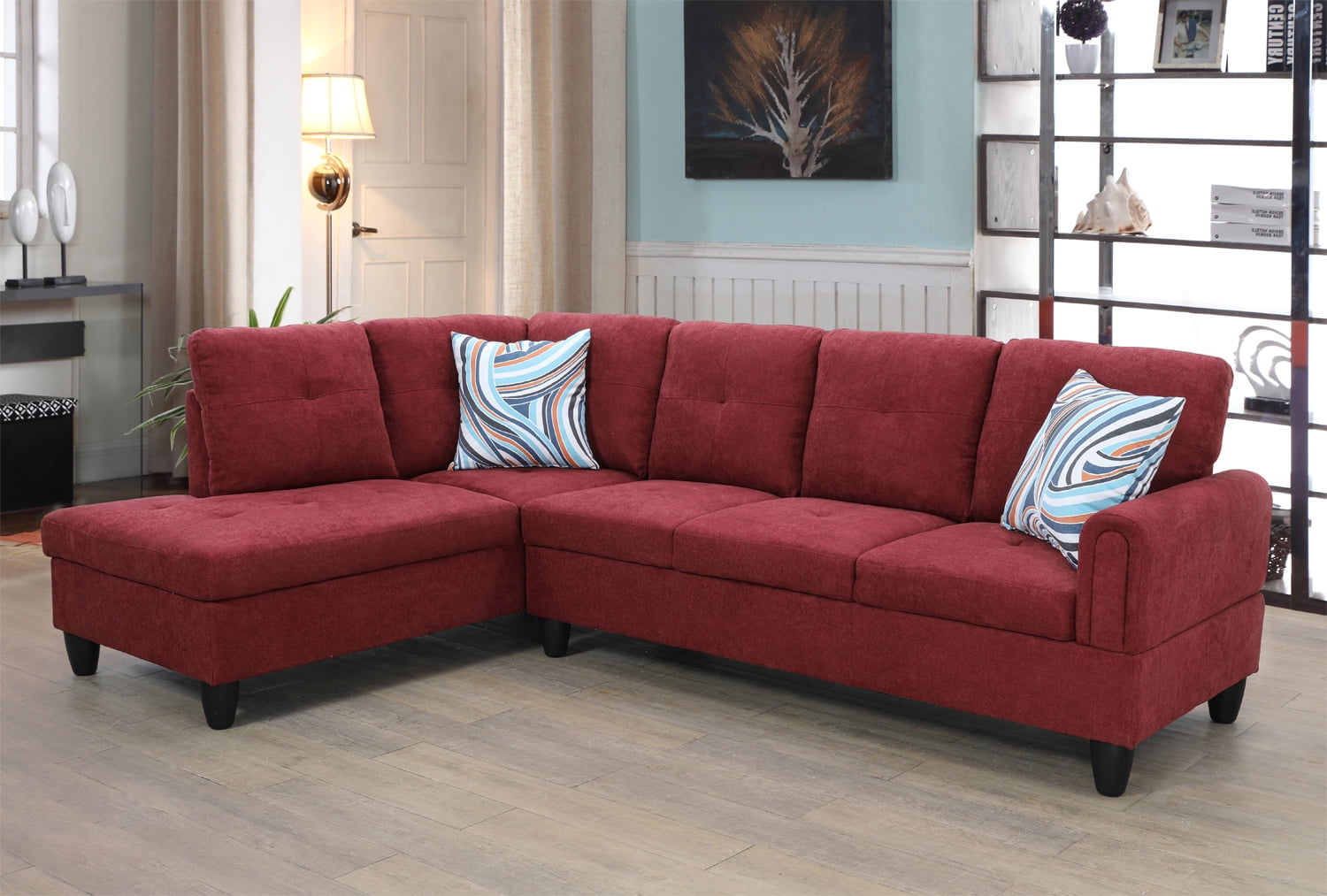 Ainehome Furniture Modern L-Shaped Sectional Sofa, 2 Pieces Living Room ...