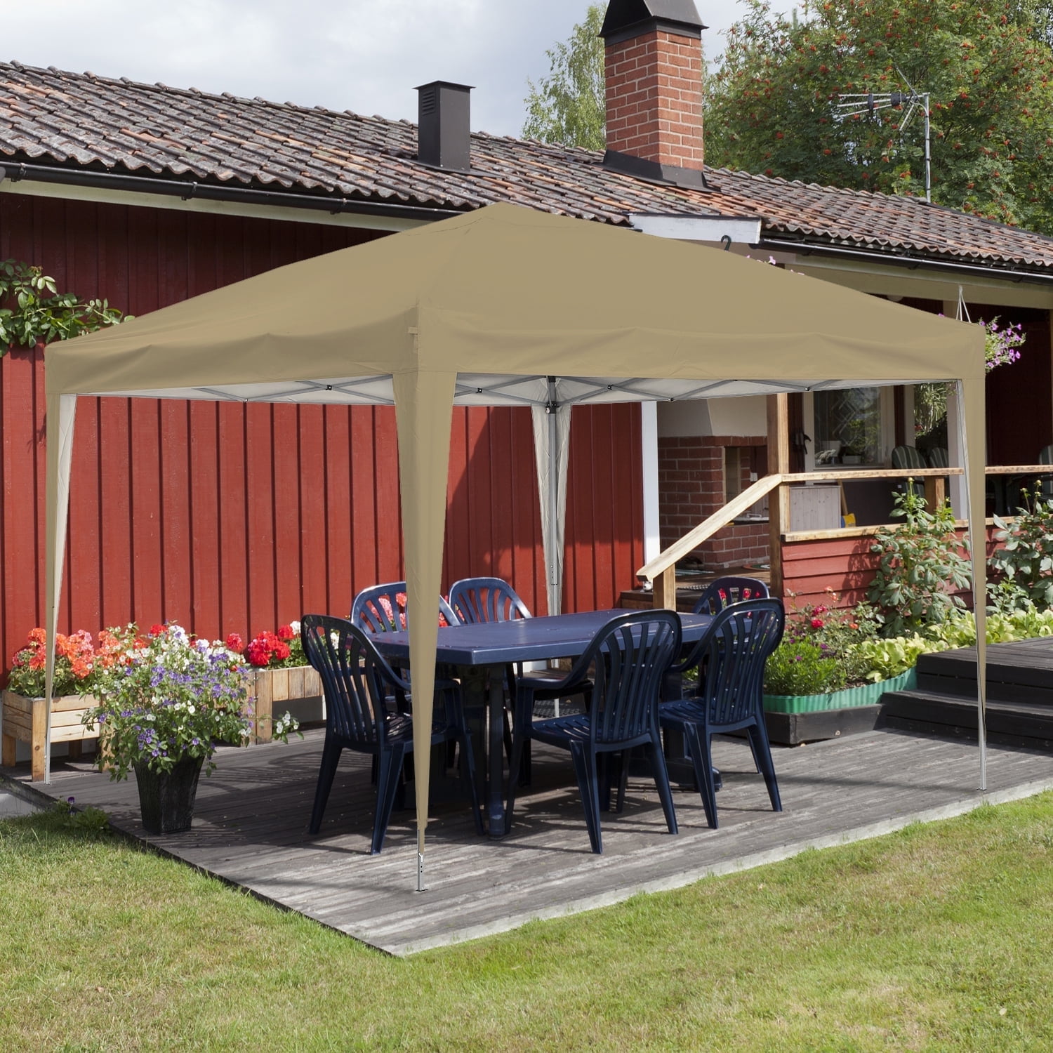 Ainfox 10 x 10 ft Pop up Canopy Tent, Instant Outdoor Canopies, Shade ...