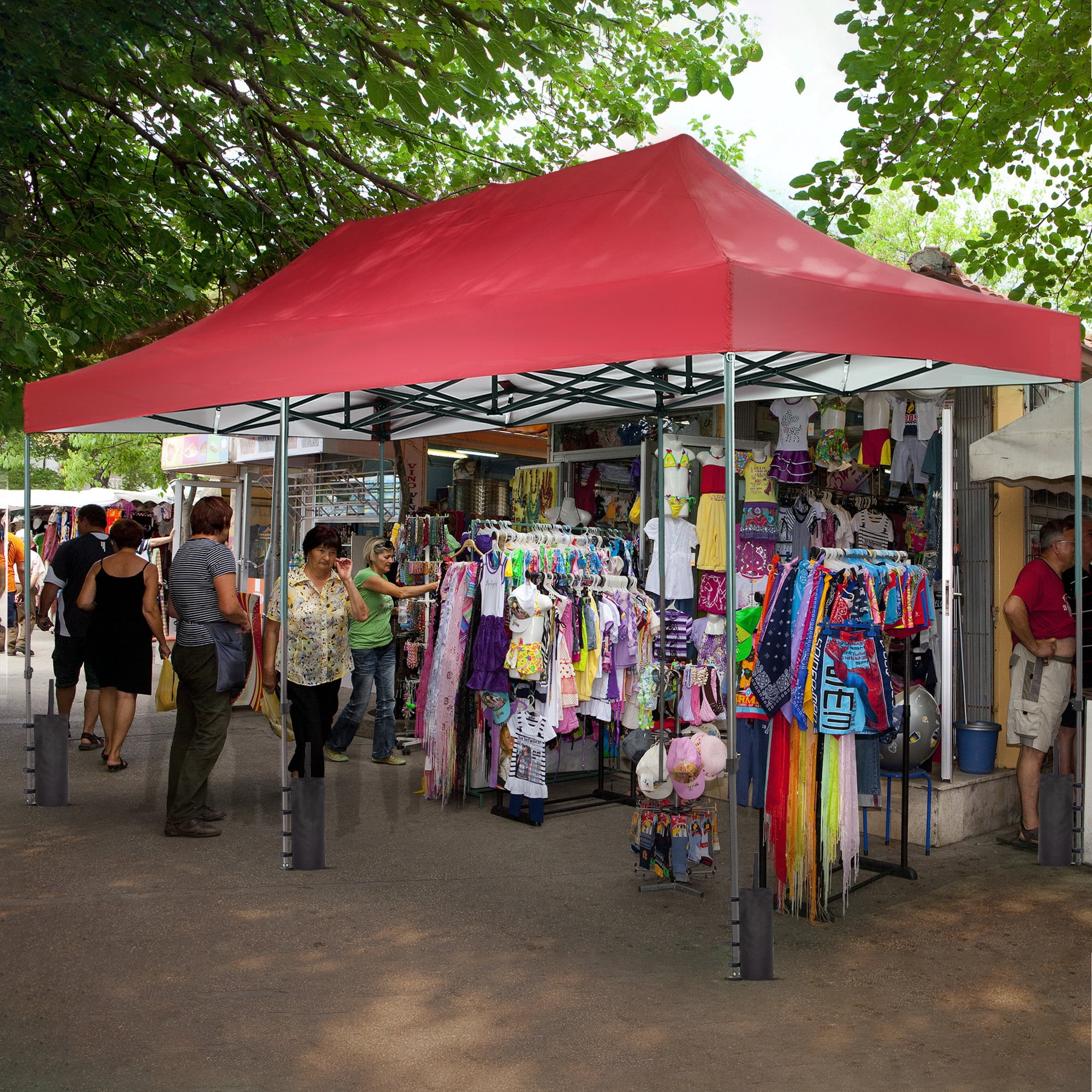 Ainfox 10' x 20' Waterproof Pop-up Canopy Tent - Ideal for Commercial ...