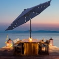 Ainfox 10ft Patio Umbrella, Solar Powered with 40 LED Lights, Navy Blue ...