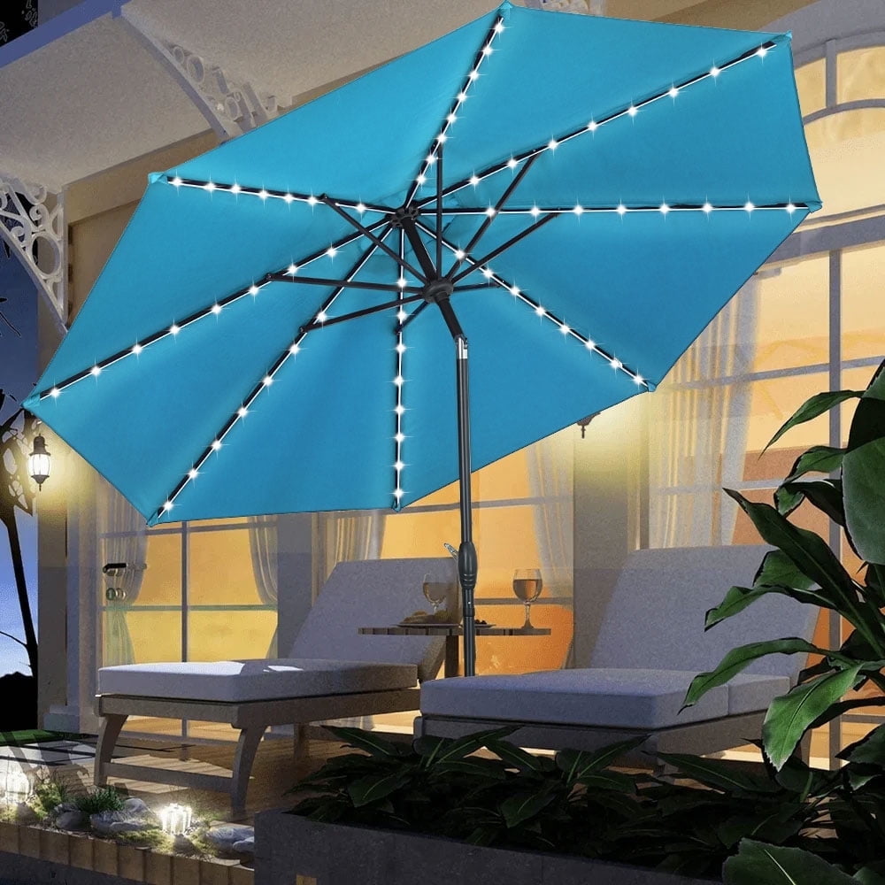 Ainfox 10ft Patio Umbrella with lights, Outdoor Table Sun Shade ...