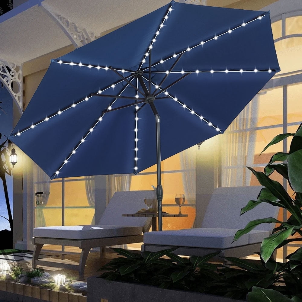 Ainfox 10ft Patio Umbrella with lights, Outdoor Table Sun Shade ...