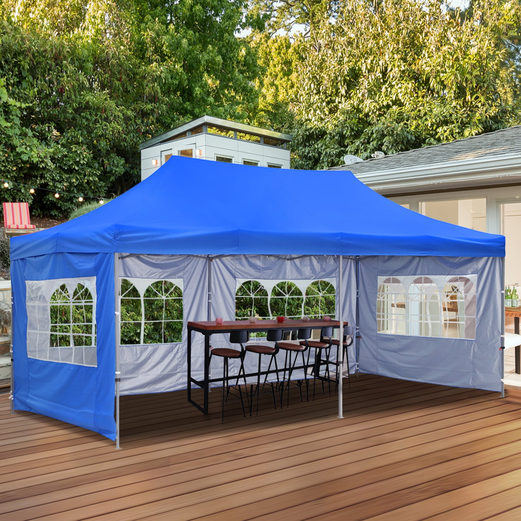 Ainfox 10x20FT Outdoor Pop up Patio Canopy Tent BLUE - Walmart.com