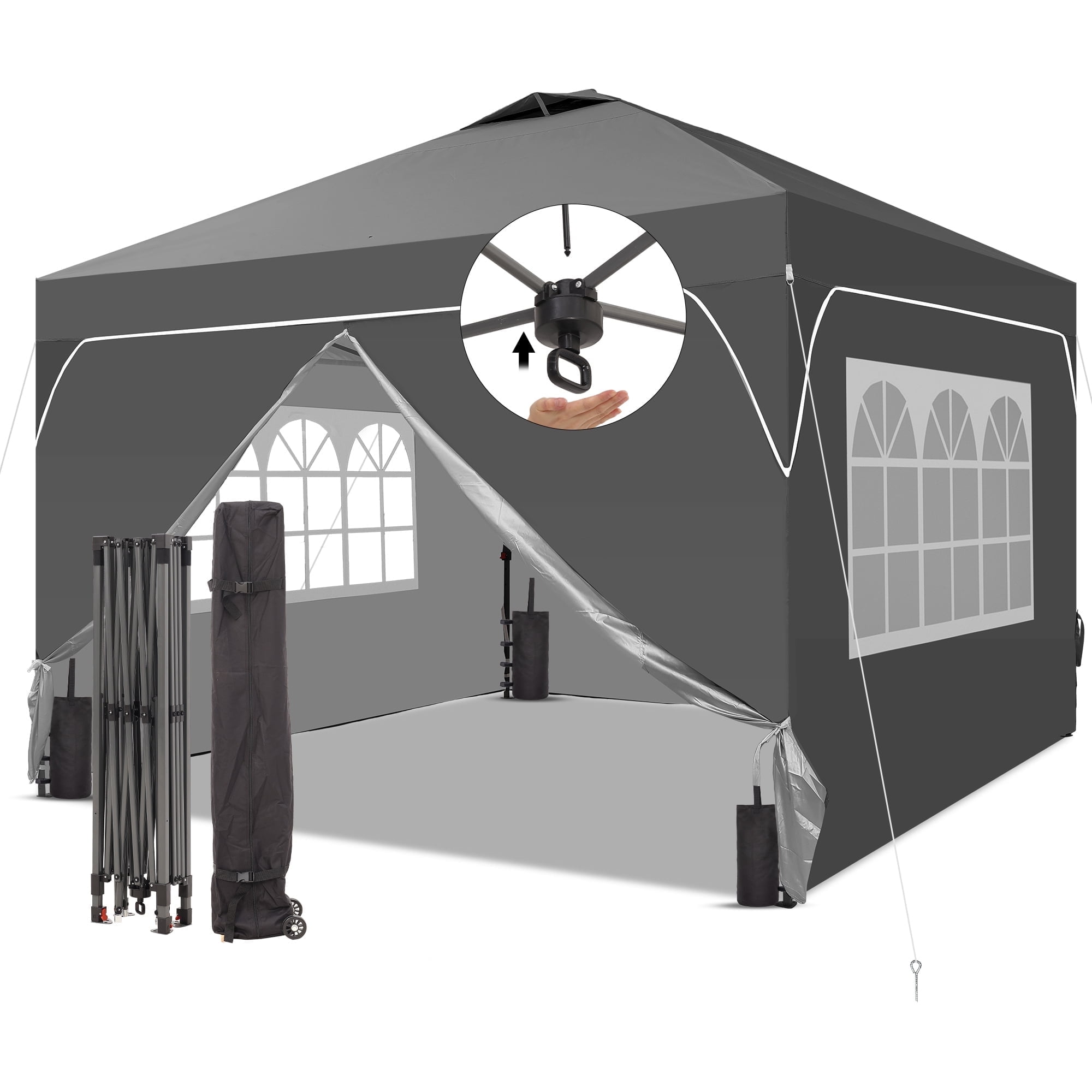 Ainfox 12x12 One-Push Pop up Canopy Tent with Sidewalls,Instant Outdoor ...