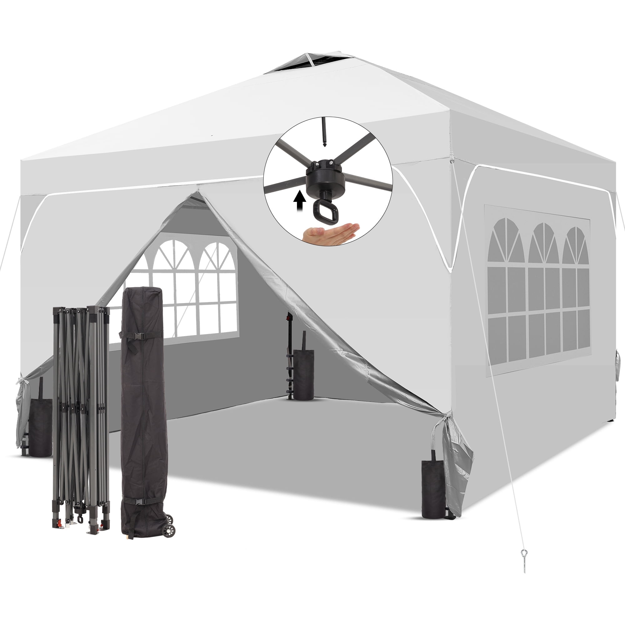 Ainfox 12x12 One-Push Pop up Canopy Tent with Sidewalls,Instant Outdoor ...
