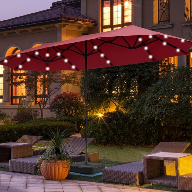 Ainfox 10ft Offset Patio Umbrella, Outdoor Market Umbrella with Tilt ...