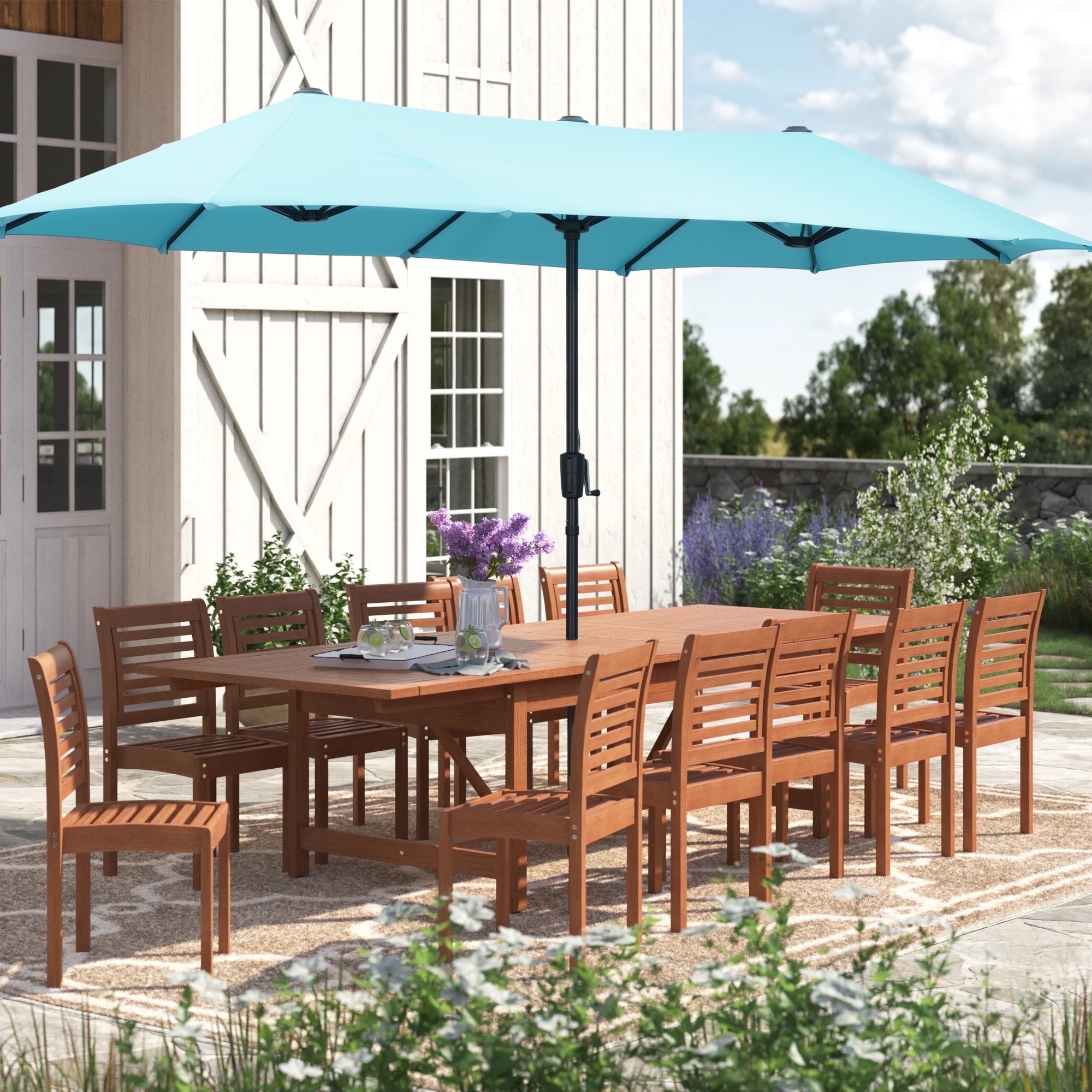 Free Shipping! Ainfox 15ft Patio Umbrella Double-Sided Outdoor Market ...