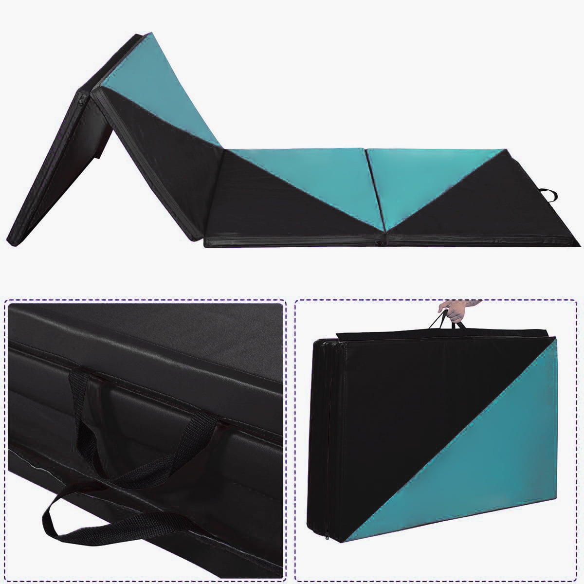 Ainfox 4'x6'x2" Thick Folding Panel Gymnastic Mat Gym Fitness Exercise ...