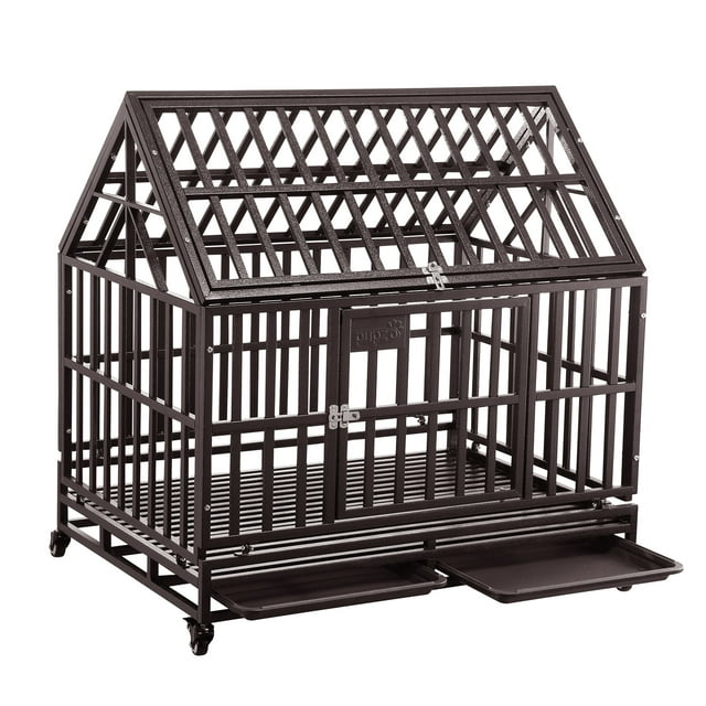 Ainfox 42 inch Side Open Heavy Duty Dog Crate, Indestructible Cages for ...
