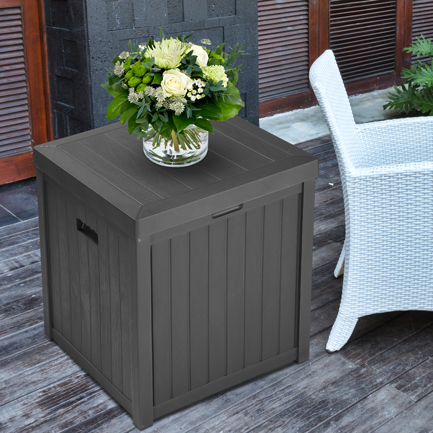 Jeco Inc. Outdoor 70 Gallon Wicker Deck Storage Box - Walmart.com Jeco Inc. Outdoor 70 Gallon Wicker Deck Storage Box - Walmart.com