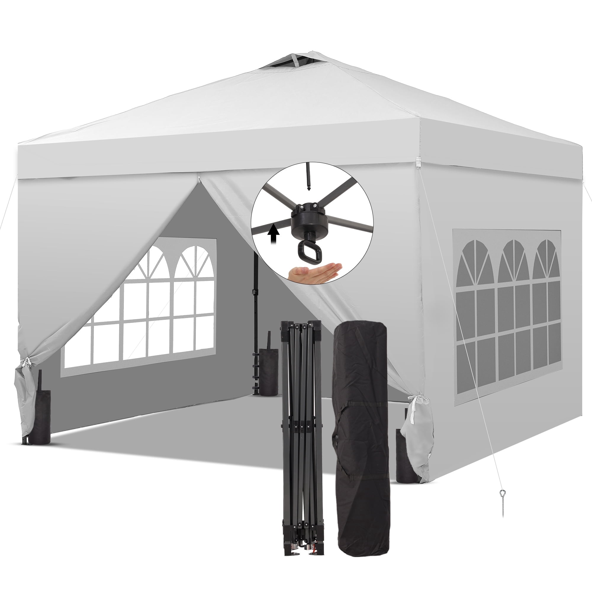 Ainfox 8x8 Ft One-Push Vented Pop up Canopy Tents with Sidewalls ...