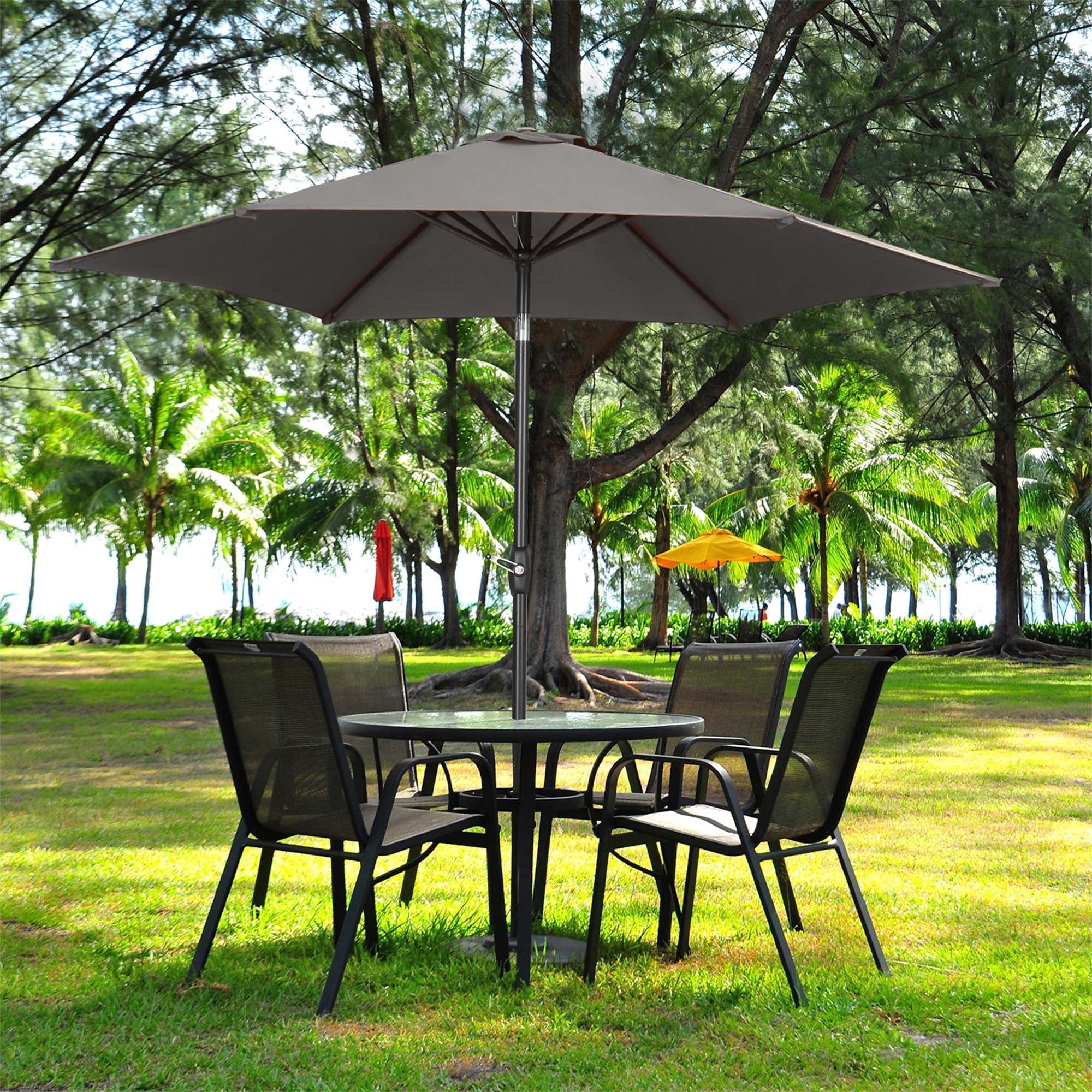 Ainfox 9ft Patio Umbrella Outdoor Portable Table Market Umbrella with ...