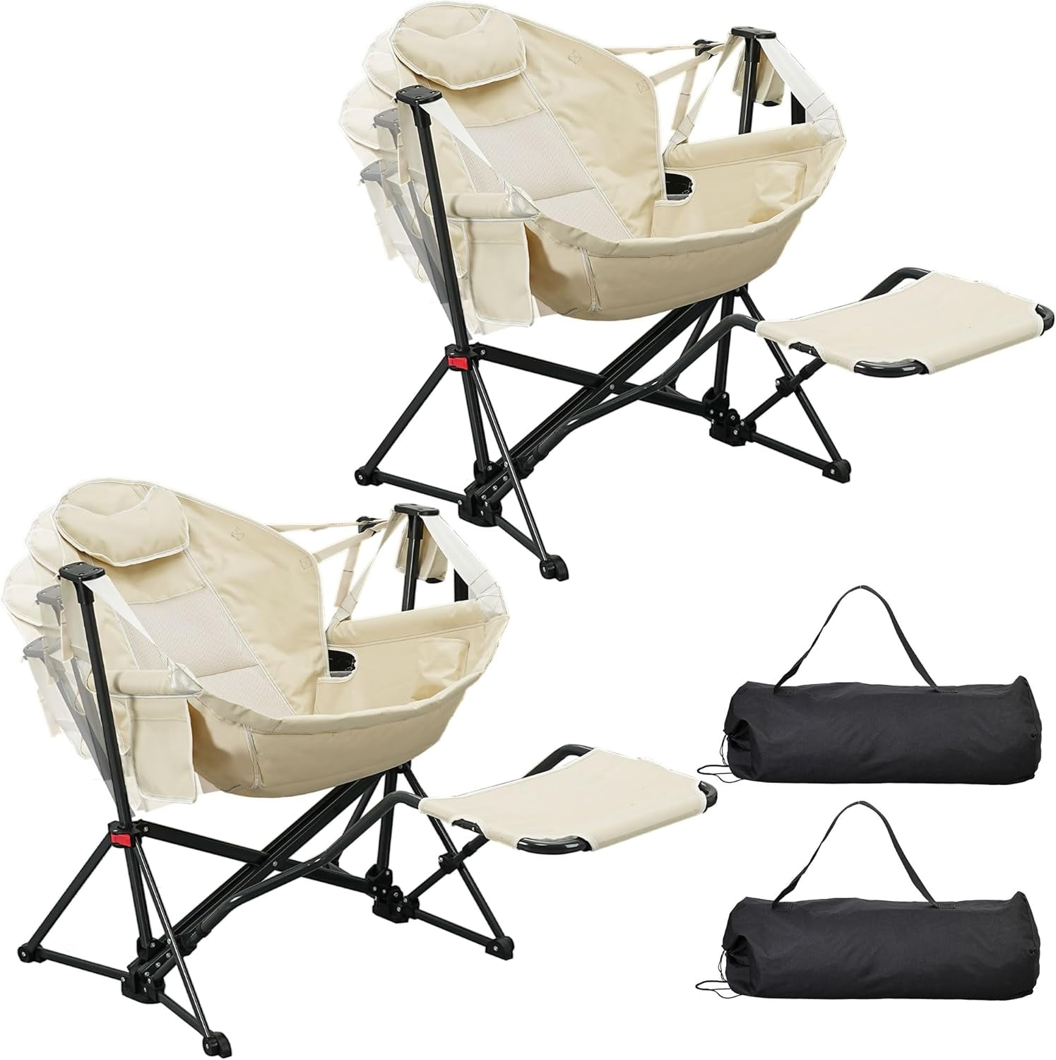 Ainfox Hammock Camping Chair with Footrest, Heavy Duty Foldable ...