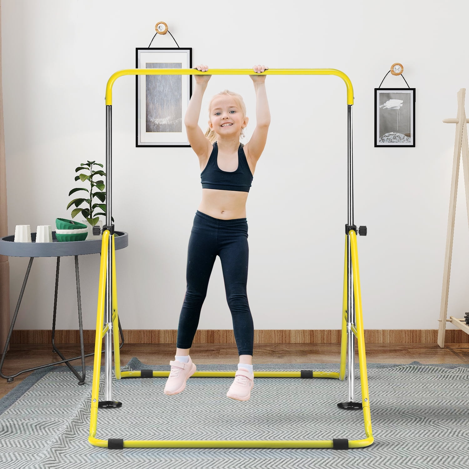 Ainfox Kids Indoor Foldable Gymnastics Bars, Training Swing Equipment ...