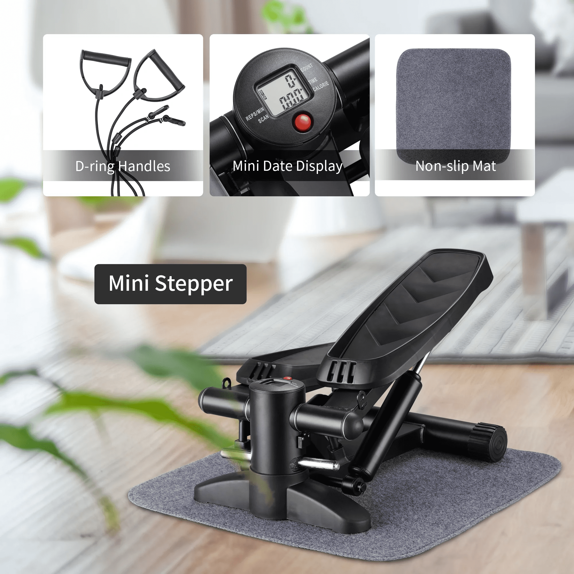 Ainfox Mini Step Climber, LCD Monitor, Compact Hydraulic Stair Stepper ...