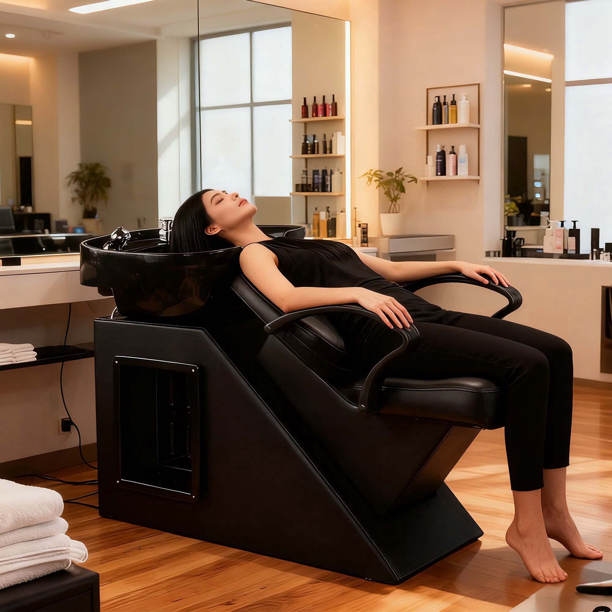 Ainfox Salon Backwash Barber Chair, Durable & Stylish Shampoo Station ...