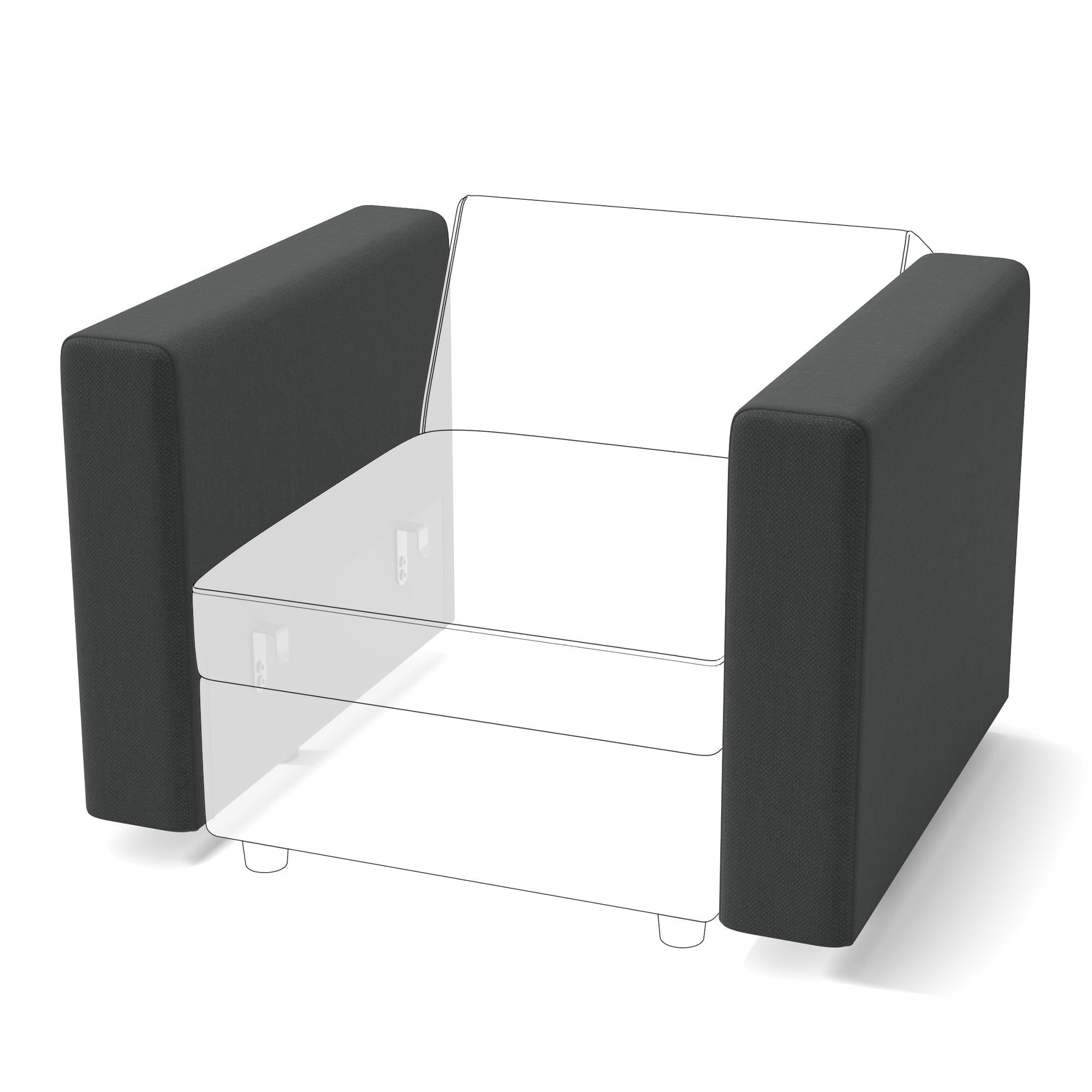 Ainfox Upholsterd Armrest Module For Storage Modular Couch, Reversible ...