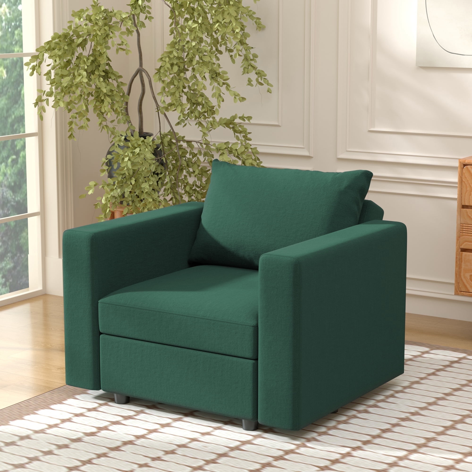 Ainfox Upholsterd Storage Accent Chair Module For Modular Couch ...